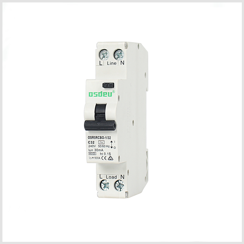 RCBO , 18mm,single Module residual current circuit breaker , with , overload protection 6kA , 1P ...